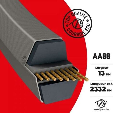 Courroie tondeuse AA88 prix éco, Héxagonale 13 mm x 2332 mm
