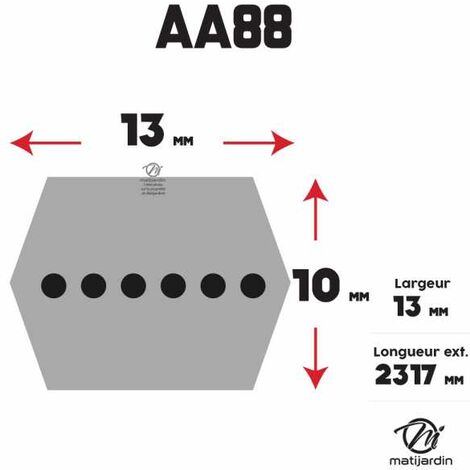 Courroie tondeuse AA88 Héxagonale 13 mm x 2317 mm