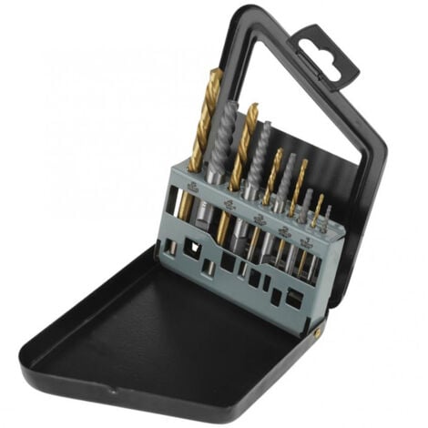 DEWIN Screw Extractor & Left Hand Drill Bit Set of 10, Easy Out Bolt ...