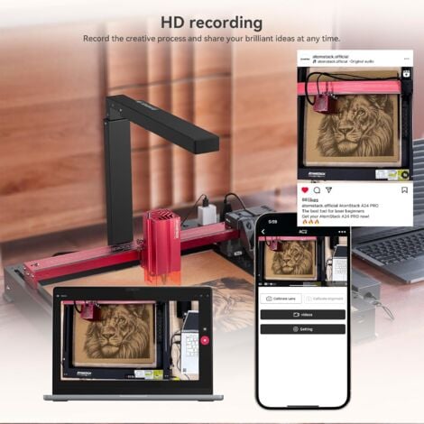 ATOMSTACK AC2 LightBurn Camera for Laser Engraving Machine, 1080P HD ...