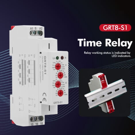 DEWIN Time Relay, Post Run Relay GRT8-S1 AC 230V On/Off Cycle Timer ...