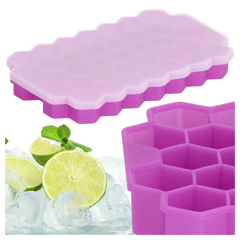 Molde de hielo de silicona flexible, bandeja de 37 cubos de hielo ...