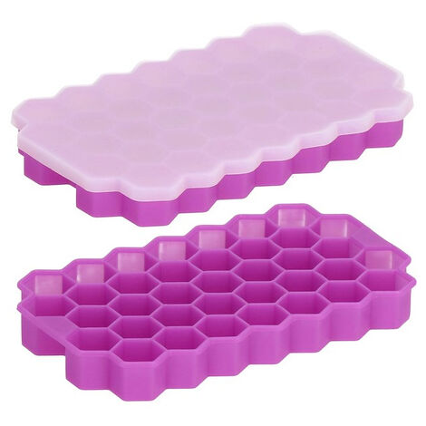 Molde de hielo de silicona flexible, bandeja de 37 cubos de hielo ...