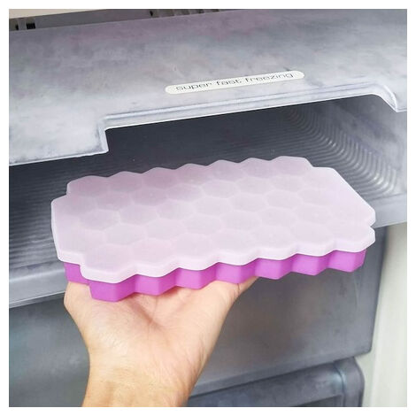 Molde de hielo de silicona flexible, bandeja de 37 cubos de hielo ...