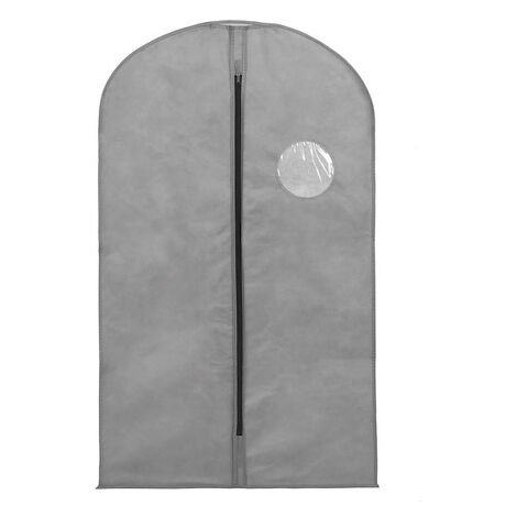 Funda para Ropa y Traje Gris con Cierre y Ventanilla