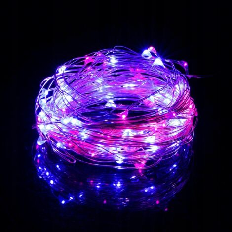 Luces Navideñas 20 Luces LED a Pilas Color Rosa y Azul