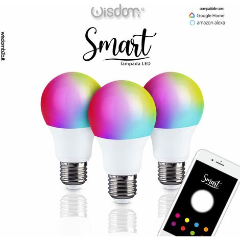 Lampadina LED SMART Home RGB-W 10W attacco E27 compatibile con Google ...