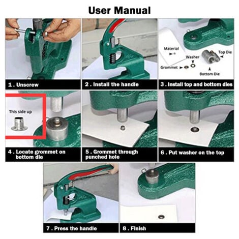 DEWIN 1500 Ösenpresse Ösenstanze Nietenpresse Handpressen-Set