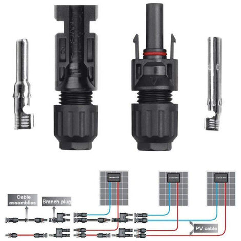 DEWIN 10 Paar Solarstecker, wasserdicht, MC4-Stecker/Buchse, Solar-PV ...