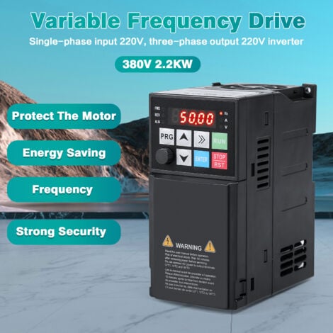 DEWIN 380 V 2,2 kW 1-Phasen-Eingang 3-Phasen-Ausgang VFD Wechselrichter Frequenzumrichter ...