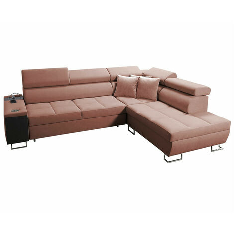 Canapé d'angle Pearland 115, Uttario Velvet 2955, Fonction de couchage ...