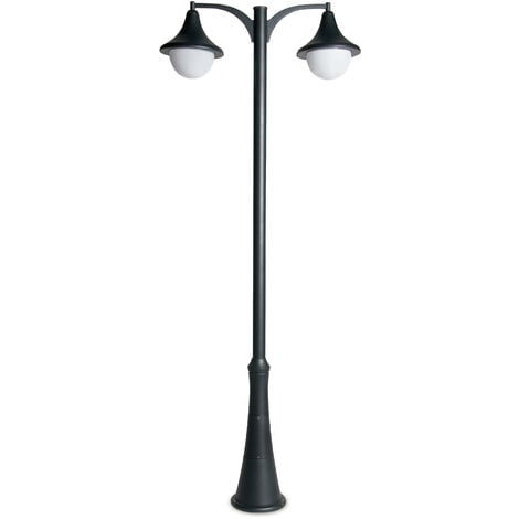 Luminaria para poste 2 brazos POLAR IP43 E27 2x42W 2850mm Antracita