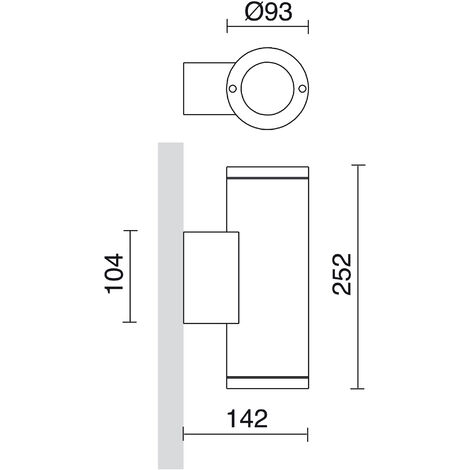 Aplique SETH IP65 GU10 50W Marrón óxido