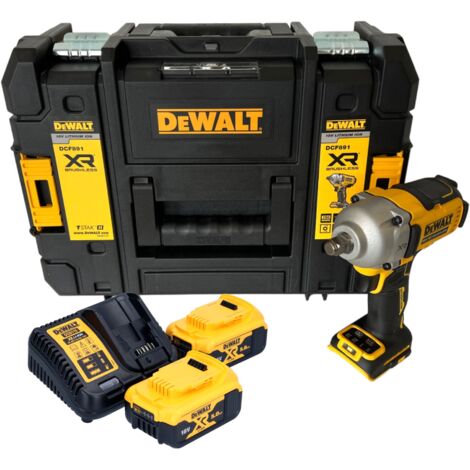 DeWalt DCF 891 P2T Akku Schlagschrauber 18 V 1084 Nm 1/2" Brushless + 2x Akku 5,0 Ah + Ladegerät ...
