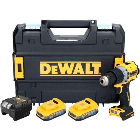 DeWalt DCD 805 E2T Akku Schlagbohrschrauber 18 V 90 Nm Brushless + 2x Powerstack Akku 1,7 Ah ...