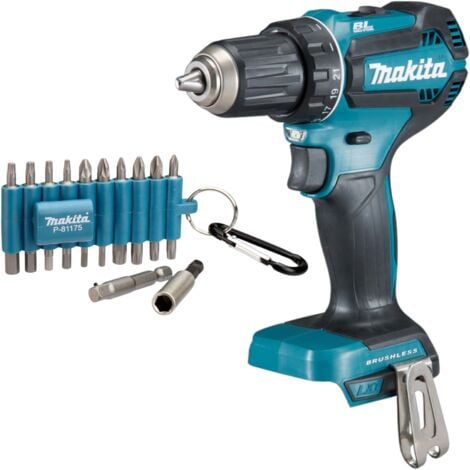 Makita DDF 485 Z Akku Bohrschrauber 18 V 50 Nm Brushless + 22 tlg. Bit Set - ohne Akku, ohne ...