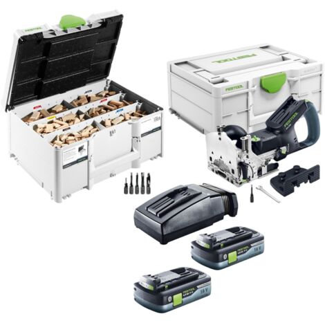 Festool DFC 500 E-Basic Akku Dübelfräse DOMINO 18 V 4 - 10 mm + 2x Akku ...