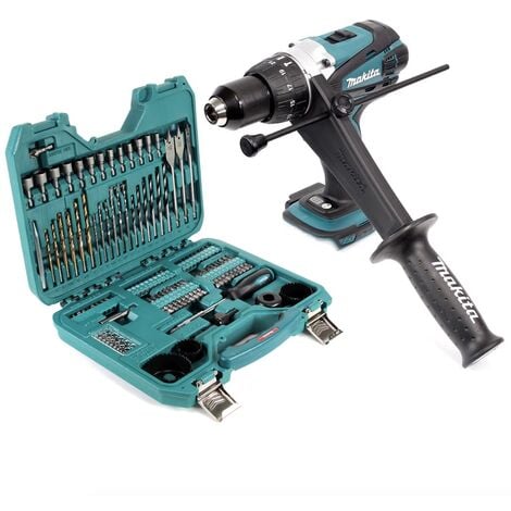 Makita DHP 458 Z Akku Schlagbohrschrauber 18 V 91 Nm + 101 tlg. Bit & Bohrer Steckschlüssel Set