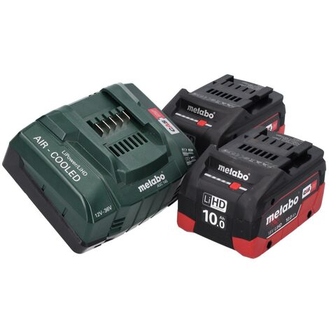 Metabo 18 V Basis Set 2x Akku 10,0 Ah LIHD + ASC 145 Ladegerät CAS System