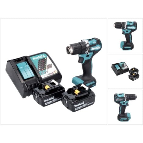 Makita DDF 487 RT Akku Bohrschrauber 18 V 40 Nm Brushless + 2x Akku 5,0 Ah + Ladegerät