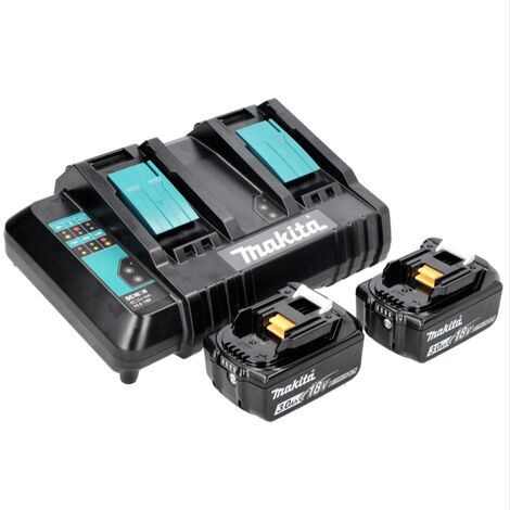 Makita Power Source Kit 18 V mit 2x BL 1830 B 3,0 Ah Akku ( 197599-5 ) + DC 18 SH Doppel ...