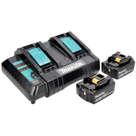 Makita Power Source Kit 18 V mit 2x BL 1850 B 5,0 Ah Akku ( 197280-8 ) + DC 18 SH Doppel ...