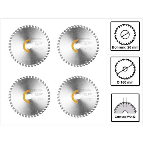 Festool 4x Kreissägeblatt Wood Fine Cut HW 160 x 1,8 x 20 mm WD42 ( 4x ...