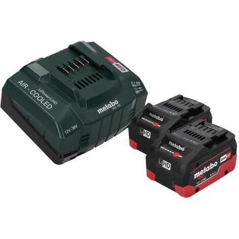 Metabo Basis Set 2x LiHD Akkupack 18 V 5,5 Ah Li-Ion Akku CAS System ...