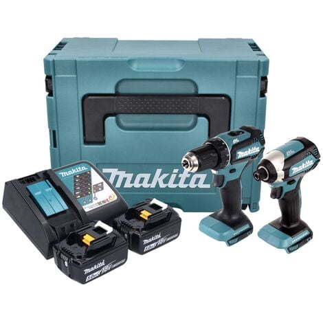 Makita DLX 2289 TJ Combo Kit 18 V mit DDF 485 Akku Bohrschrauber + DTD 153 Akku Schlagschrauber ...