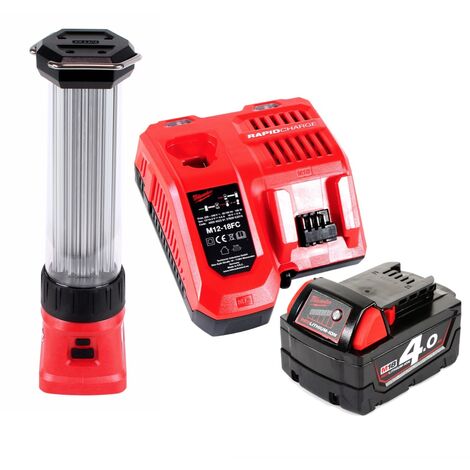 Milwaukee M18 LL-401C LED Akku Laternenleuchte 18 V Li-Ion + 1x 4,0 Ah ...