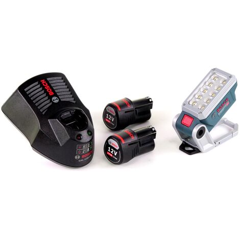 Bosch Akku Lampe GLI 12V-330 DeciLED + 2 x 3,0 Ah Akku + Ladegerät