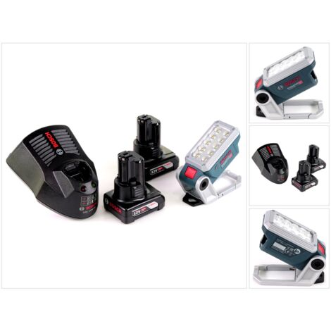 Bosch Akku Lampe GLI 12V-330 DeciLED + 2 x 6,0 Ah Akku + Ladegerät