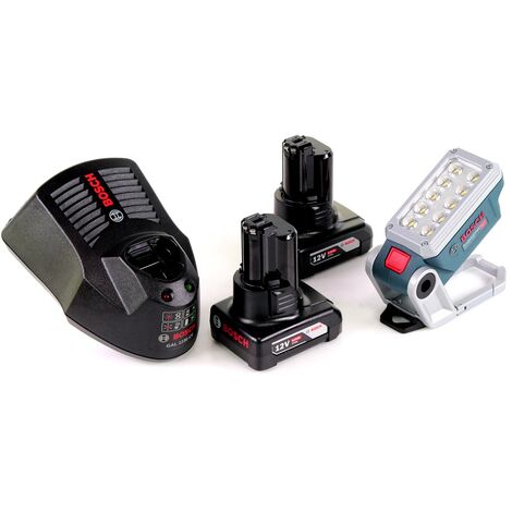 Bosch Akku Lampe GLI 12V-330 DeciLED + 2 x 6,0 Ah Akku + Ladegerät