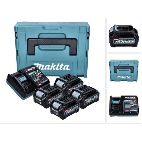 Makita Power Source Kit 4x BL 4025 Akku 40 V max. 2,5 Ah XGT + DC 40 RA Ladegerät + Makpac
