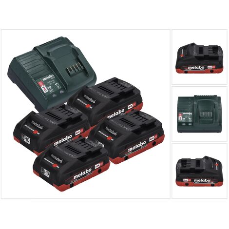Metabo Basic Set 4x LiHD Akkupack 18 V 4,0 Ah ( 4x 625367000 ) + Metabo ...