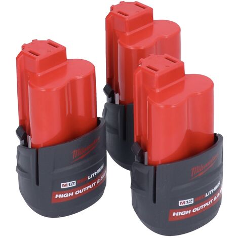 Milwaukee Akku Set 3x M12 HB2.5 High Output 12 V 2,5 Ah / 2500 mAh Li ...