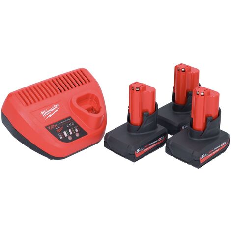 Milwaukee M12 HNRG-503 Akku Starter Set 3x HB5 High Output 12 V 5,0 Ah ...