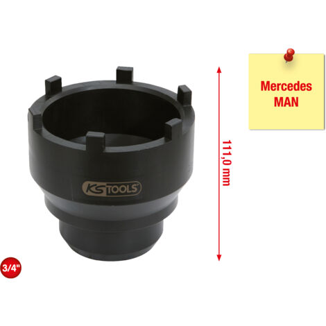 KS TOOLS 3/4" Nutmuttern-Schlüssel mit 6 Zapfen für Mercedes und MAN, 95-115mm ( 450.0168 )
