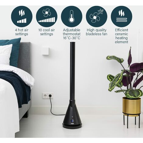 Princess Tower Fan Heater & Cooler - Black