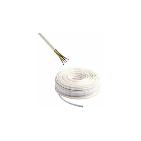 Câble électrique souple blanc - HO5VVF 4G1,5mm² - 50m