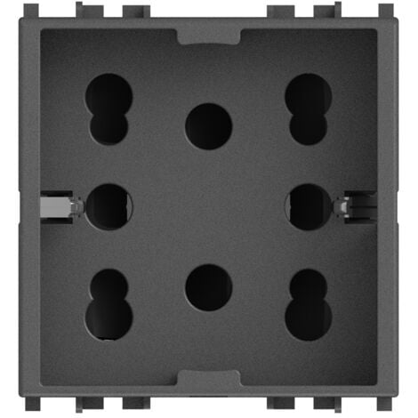 Modulo presa multistandard, 10A, 16A e schuko, serie P, grigio, compatibile con serie Vimar ...