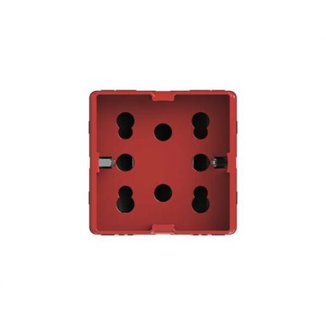 Modulo presa multistandard, 10A, 16A e schuko, serie P, rosso, compatibile con serie Gewiss ...