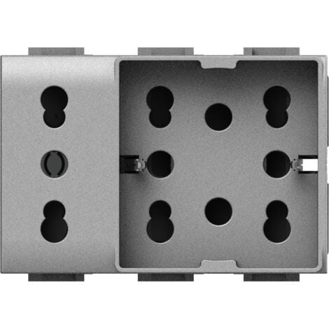 Modulo presa multistandard, 10A, 16A e schuko, serie P, tech, compatibile con serie BTicino ...
