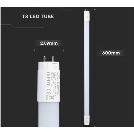 V-TAC PRO VT-061 Tubo LED con Chip Samsung T8 9W G13 60cm in Nanoplastica Bianco naturale - 4000K