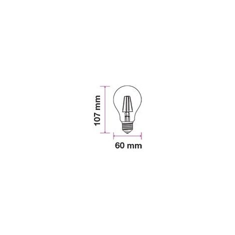 V-TAC PRO VT-256 287 Lampadina LED Chip Samsung E27 6W A60 Filamento 2700K