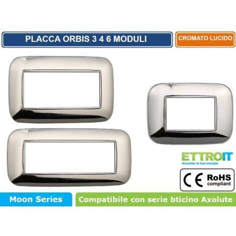 Placca Orbis Serie Moon 3P Colore Cromato Lucido Compatibile Con ...
