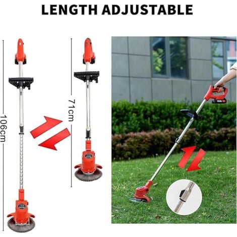 Coupe-bordure sans fil, coupe-herbe électrique avec kits de lames avec 2 batteries et 4 lames ...