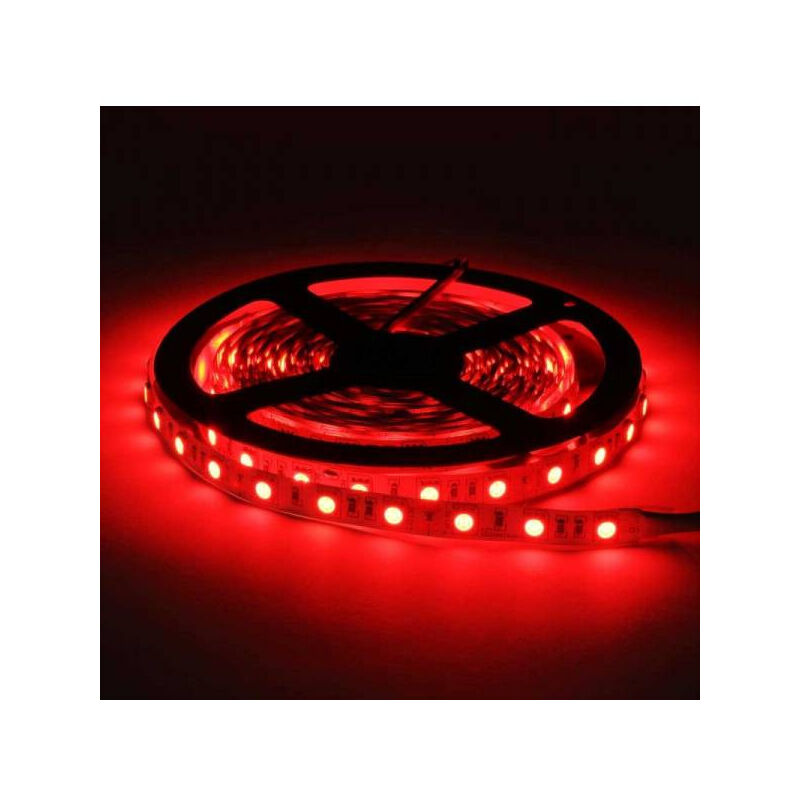 Ruban LED à 300 SMD 3528 24W Rouge Étanche IP65 5 Mètres