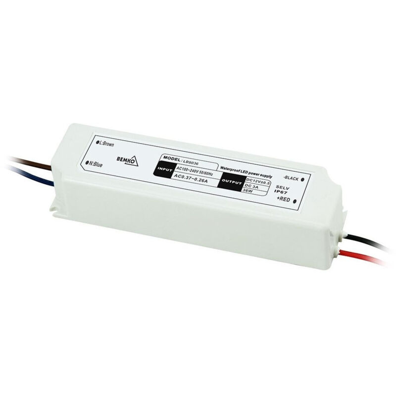 Alimentation LED étanche IP67 - 12V 36W - Haute performance ...
