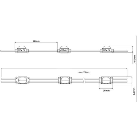 Mini Module LED 1W DC12V IP67 pour Lettres 3D Blanc Jour 6500K